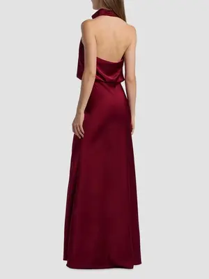 Halston Ada Satin Halter Gown