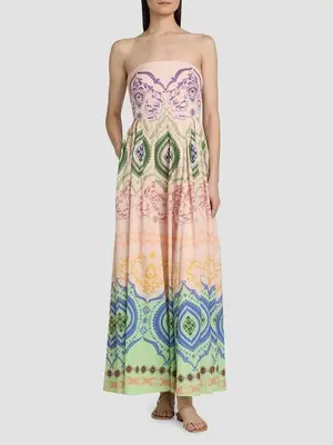 Misa Maddie Printed A-line Maxi Dress