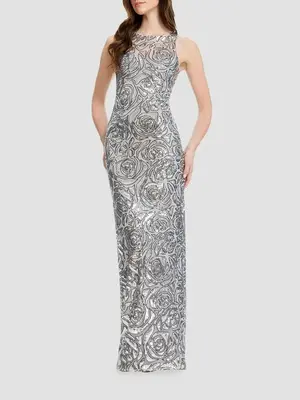 Dress The Population Laney Sequined Maxi Dress - Silver Multi