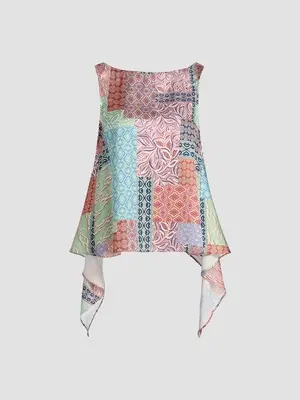 Misa Jana Patchwork-print Top - Oasis Patchwork