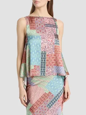 Misa Jana Patchwork-print Top - Oasis Patchwork