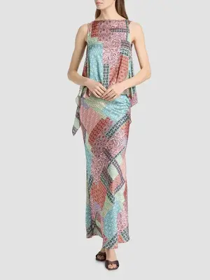 Misa Jana Patchwork-print Top - Oasis Patchwork