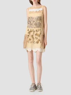 Miu Miu Embellished Tulle Dress