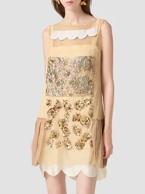 Miu Miu Embellished Tulle Dress
