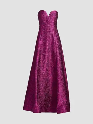 AS IT MAY Mariana Jacquard Sweetheart Strapless Gown