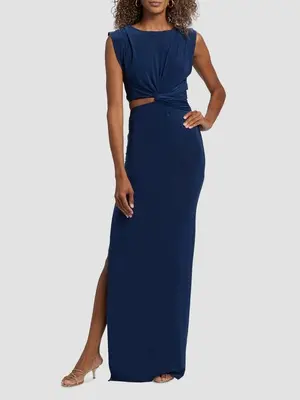 Misa Yvette Draped Cut-out Maxi Dress