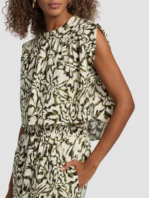 Misa Alina Floral Crop Top
