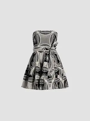 Poupette St Barth Christine Embellished Bandeau Cotton Minidress