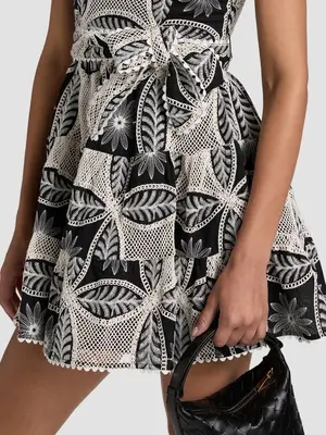 Poupette St Barth Christine Embellished Bandeau Cotton Minidress