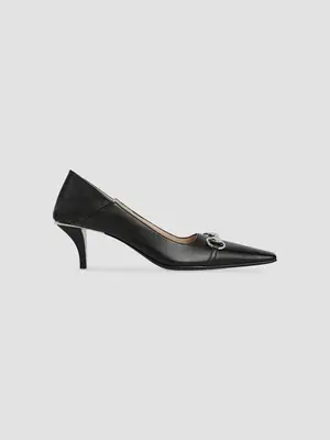Gucci La Famiglia Neo 55mm Horsebit Leather Pumps - Nero