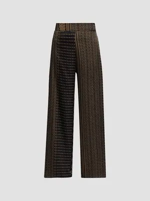 Misa Izzie Geometric-print Wide-leg Pants