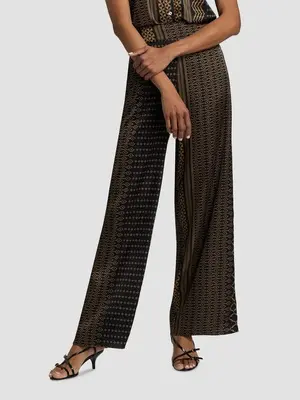Misa Izzie Geometric-print Wide-leg Pants