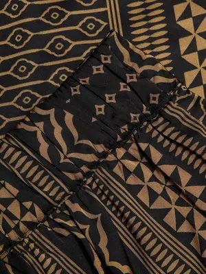 Misa Izzie Geometric-print Wide-leg Pants