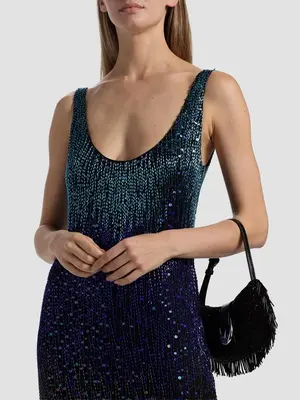 Halston Embellished Sleeveless Midi-dress