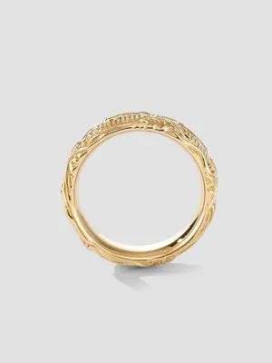 David Yurman Waves Band Ring In 18k Yellow 7mm