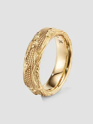 David Yurman Waves Band Ring In 18k Yellow 7mm