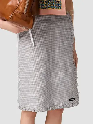 Miu Miu Ruched Check Skirt