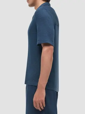 Simkhai Troy Waffle-knit Button-front Shirt