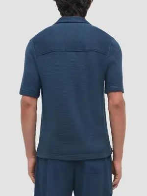 Simkhai Troy Waffle-knit Button-front Shirt