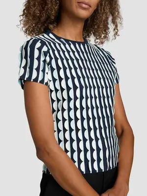 Simkhai Kendra Scalloped Short-sleeve Top