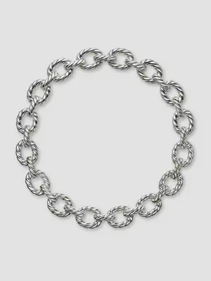 David Yurman Sculpted Cable Oval Link Sterling Necklace
