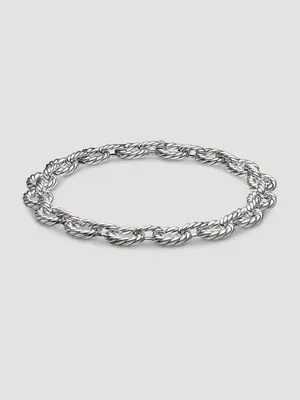 David Yurman Sculpted Cable Oval Link Sterling Necklace