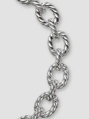 David Yurman Sculpted Cable Oval Link Sterling Necklace