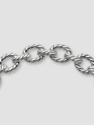 David Yurman Sculpted Cable Oval Link Sterling Necklace