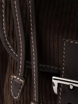 Prada Medium Corduroy And Leather Backpack