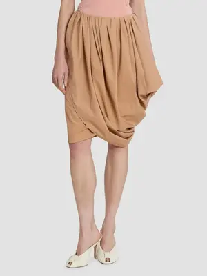 Chloé Pleated Cotton A-line Miniskirt - Reef Shell