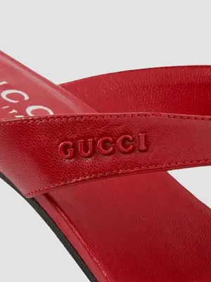Gucci Vittoria 55mm Leather Thong Sandals - Red