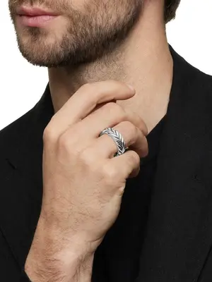 David Yurman Chevron Band Ring - Silver