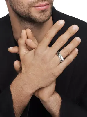 David Yurman Chevron Band Ring - Silver