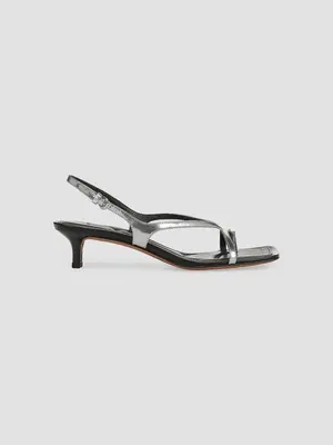 Vince Posie 45mm Leather Slingback Sandals - Silver