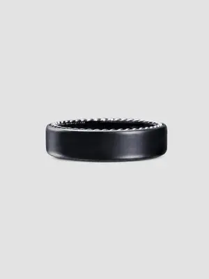 David Yurman Streamline Band Ring With Titanium - Black