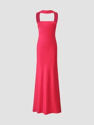 Halston Vali Crepe Cowlback Gown - Opera