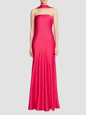 Halston Vali Crepe Cowlback Gown - Opera