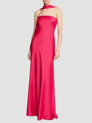 Halston Vali Crepe Cowlback Gown - Opera
