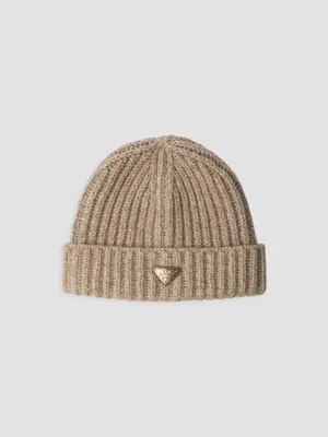 Prada Mouliné Cashmere And Wool Beanie - Beige