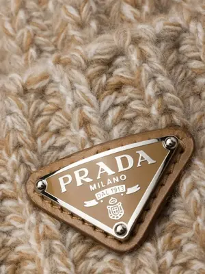 Prada Mouliné Cashmere And Wool Beanie - Beige