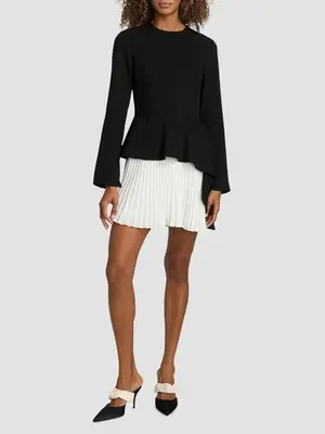 Simkhai Amberly Pleated Long-sleeve Minidress