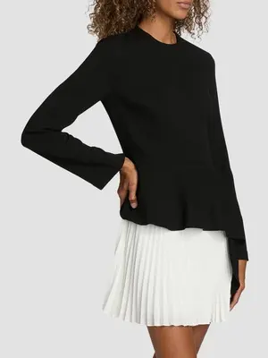 Simkhai Amberly Pleated Long-sleeve Minidress