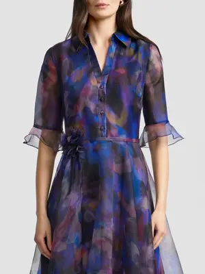 Theia Colette Midi-shirtdress