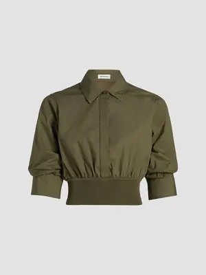 Simkhai Stiles Cotton Crop Shirt - Fern