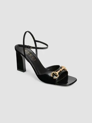 Gucci Signora 85mm Leather Sandals - Nero