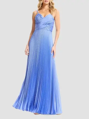 Dress The Population Aspen Pleated Gown - Sky