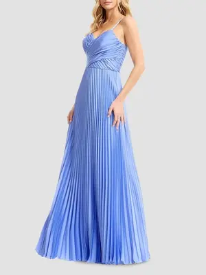 Dress The Population Aspen Pleated Gown - Sky