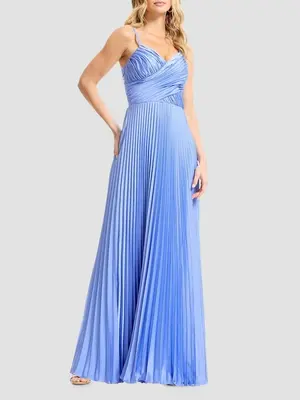 Dress The Population Aspen Pleated Gown - Sky