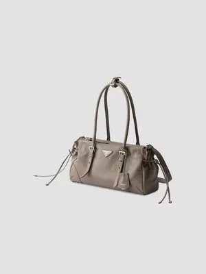 Prada Bonnie Medium Antiqued Leather Tote Bag - Grey