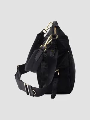 Prada Explore Large Re-nylon And Leather Shoulder Bag - Black